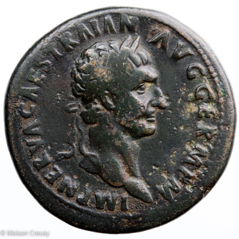 Trajan Æ Sestertius reverse PAX - Numismeo