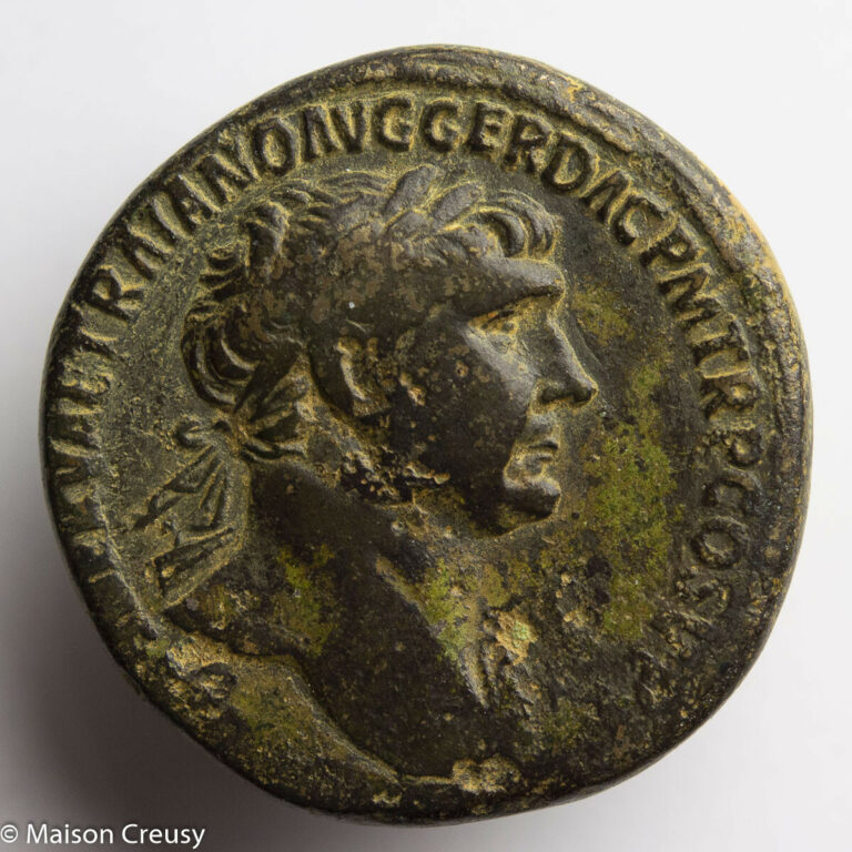 Trajan sesterce frappé à Rome en 104 - Numismeo